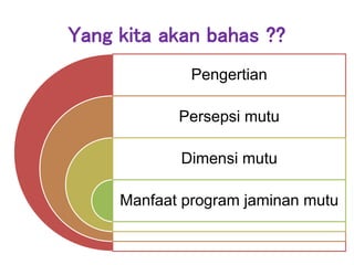 Konsep dasar mutu pelayanan kesehatan dan kebidanan | PPTX