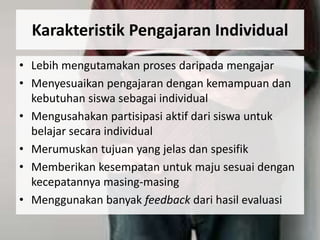 Konsep dasar pembelajaran individual | PPTX