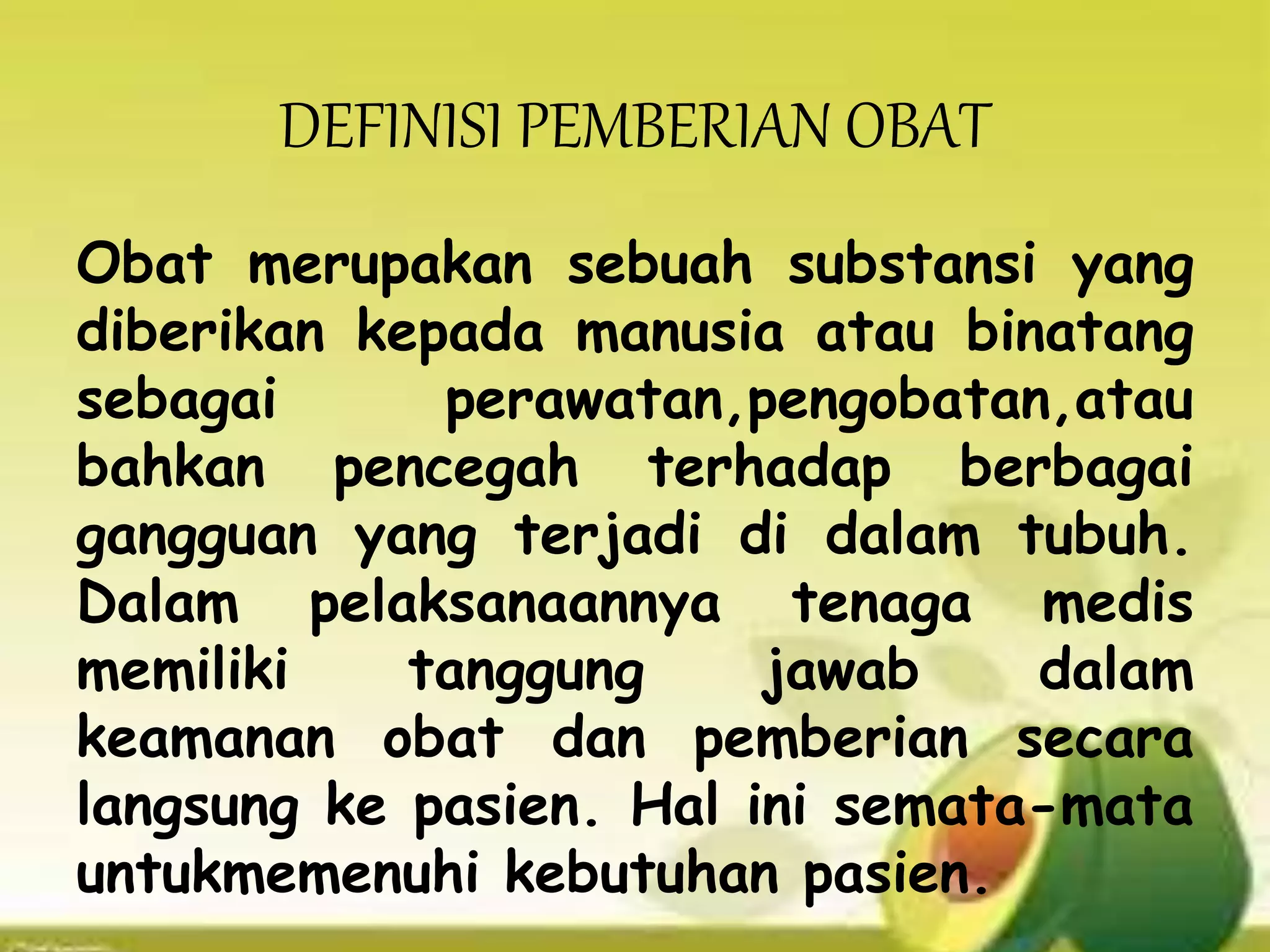 Konsep dasar pemberian obat | PPTX