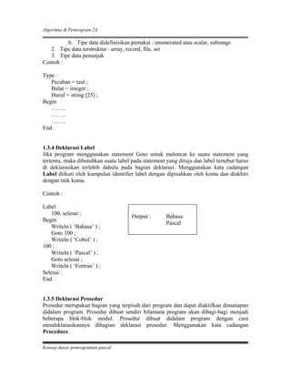Konsep dasar pemrograman pascal | PDF