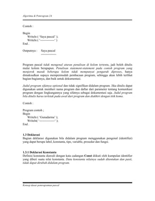 Konsep dasar pemrograman pascal materi i | PDF