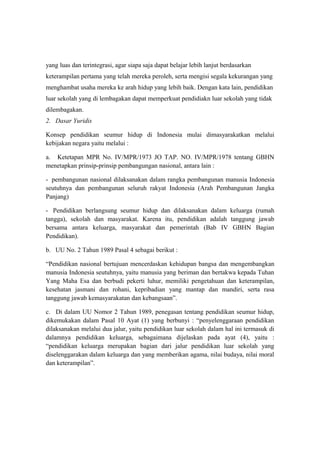 Konsep dasar pendidikan seumur hidup | DOC