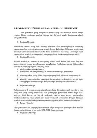 Konsep dasar pendidikan seumur hidup | DOC