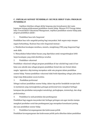 Konsep dasar pendidikan seumur hidup | DOC