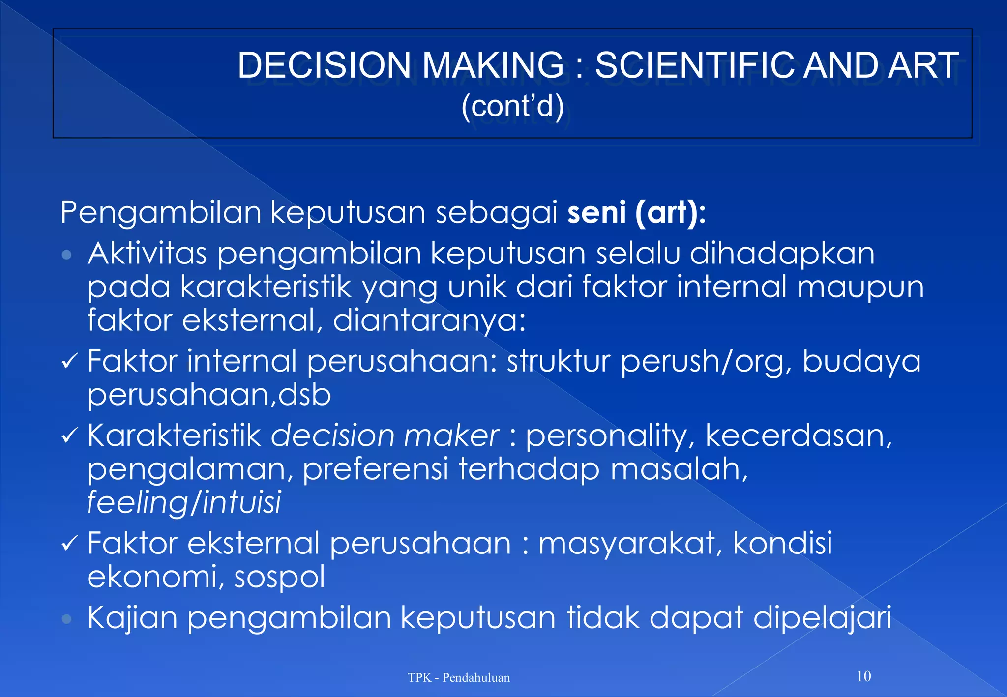 Konsep dasar pengambilan keputusan | PDF
