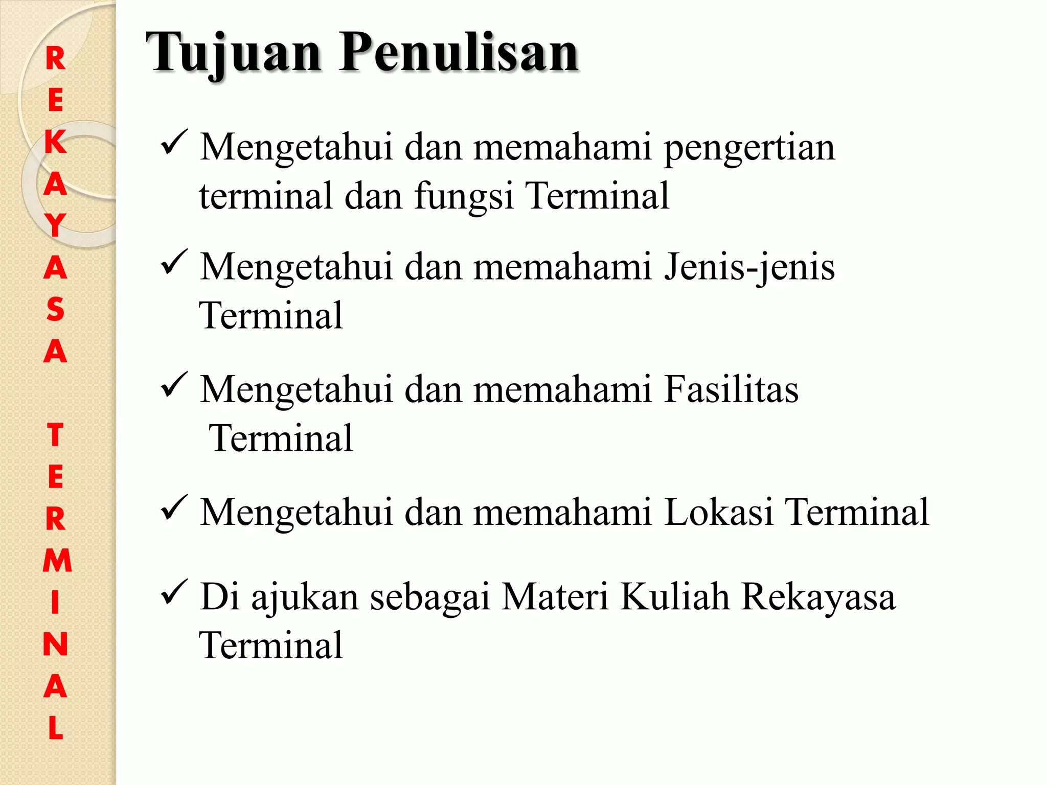 Konsep dasar perencanaan terminal | PPTX