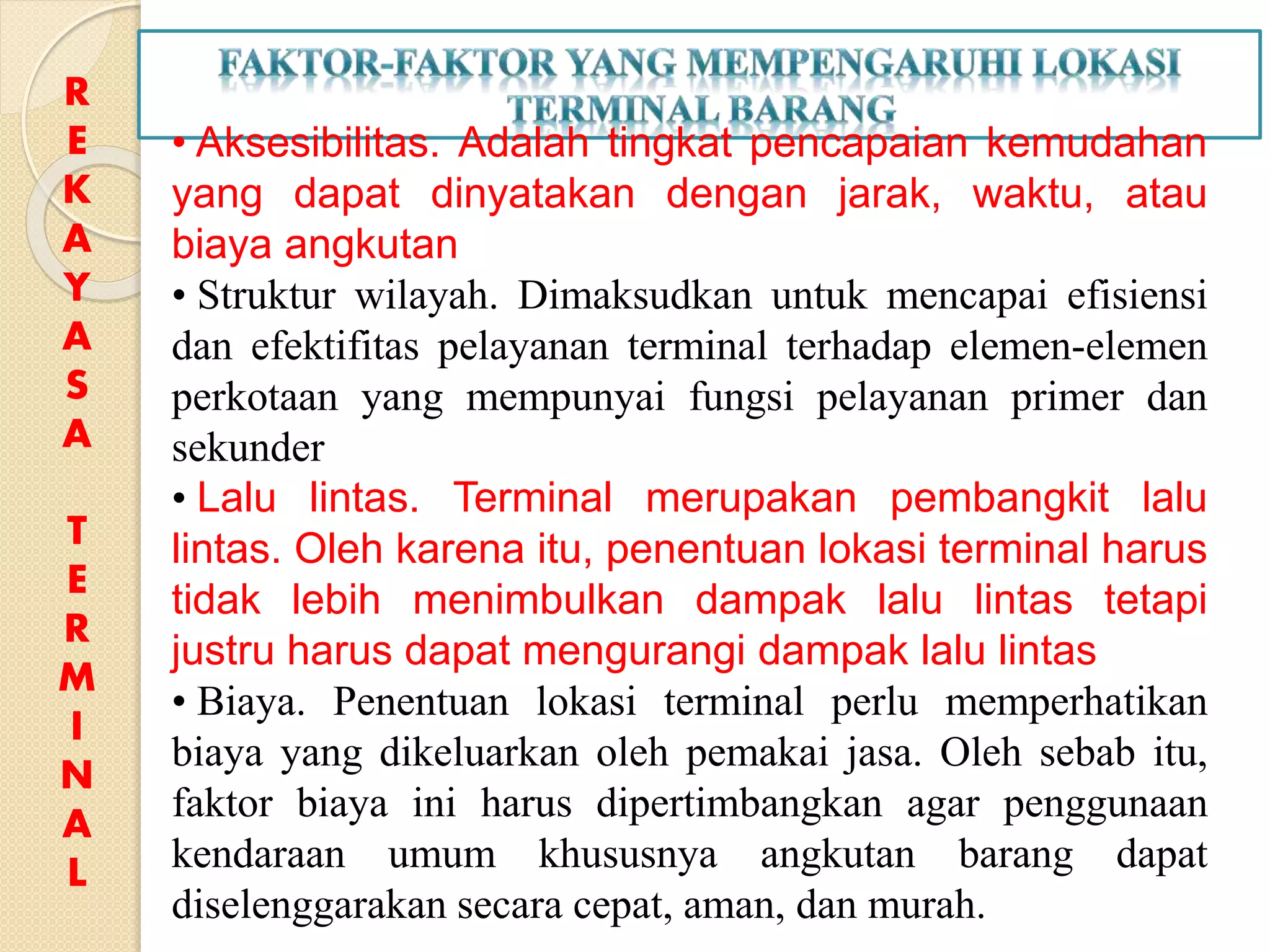 Konsep dasar perencanaan terminal | PPTX