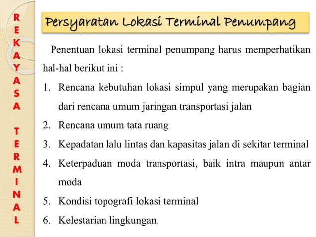 Konsep dasar perencanaan terminal | PPTX