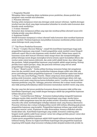Konsep dasar perilaku konsumen | DOCX