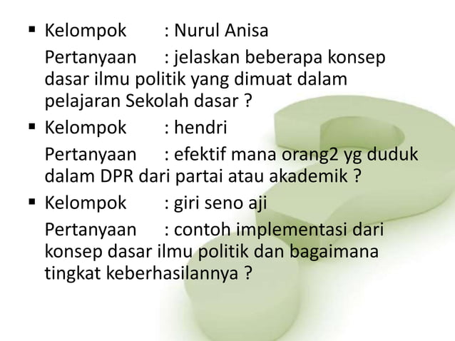 Konsep dasar politik dan pemerintahan edite(1) | PPTX