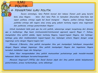 Konsep dasar politik pemerintahan | PPTX