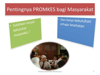 Konsep dasar promkes | PPTX