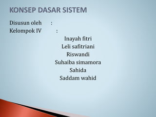 Konsep Dasar Sistem | PPT