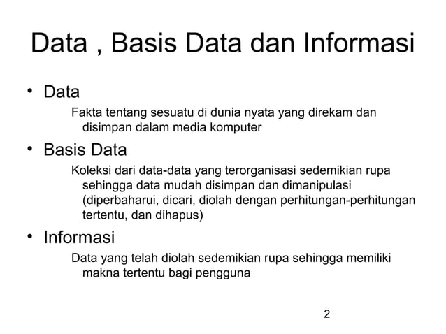 Konsep dasar sistem basis data | PPT