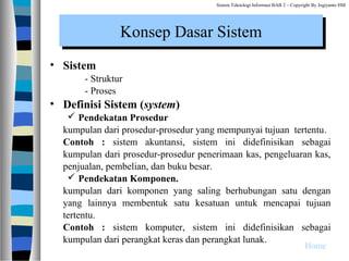 Konsep dasar sistem, informasi dan sti | PPT