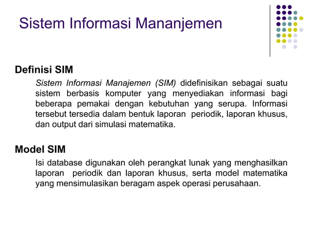 Konsep Dasar Sistem Informasi Manajemen (SIM) | PDF