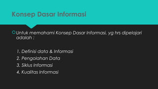 Konsep Dasar Sistem dan Sistem Informasi | PPT