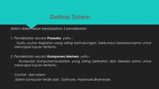 Konsep Dasar Sistem dan Sistem Informasi | PPT