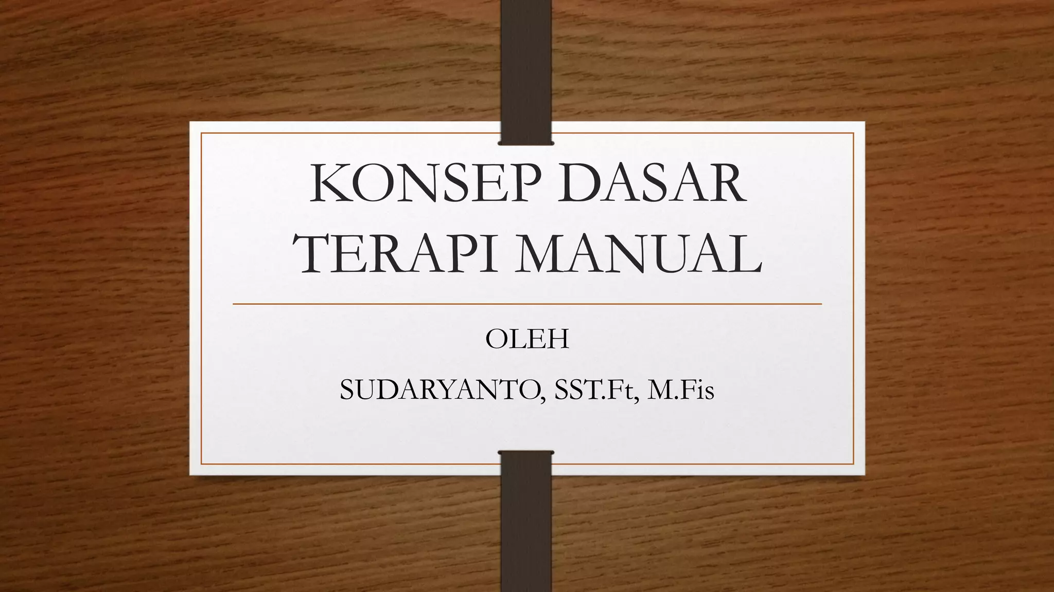 Konsep dasar terapi manual | PDF