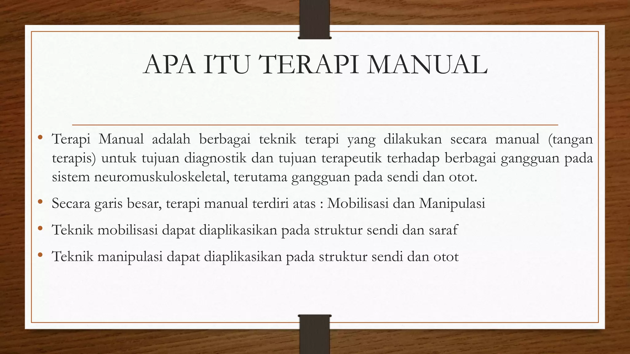 Konsep dasar terapi manual | PDF
