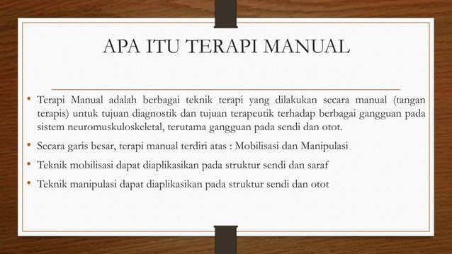 Konsep dasar terapi manual | PDF