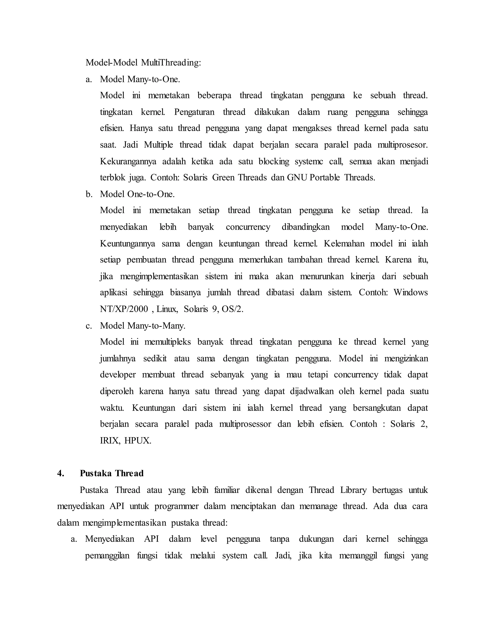 Konsep dasar thread programming | DOCX