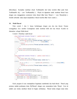 Konsep dasar thread programming | DOCX