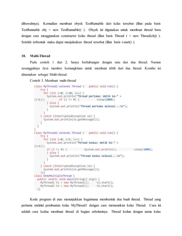 Konsep dasar thread programming | DOCX