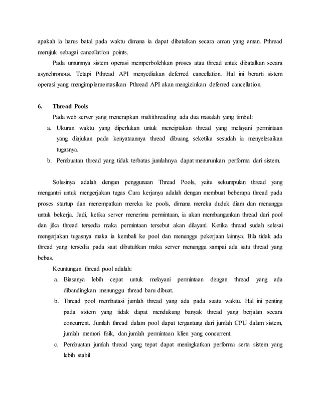 Konsep dasar thread programming | DOCX