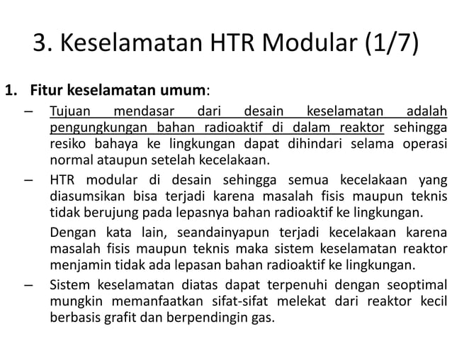 Konsep desain dan keselamatan htr module | PPT