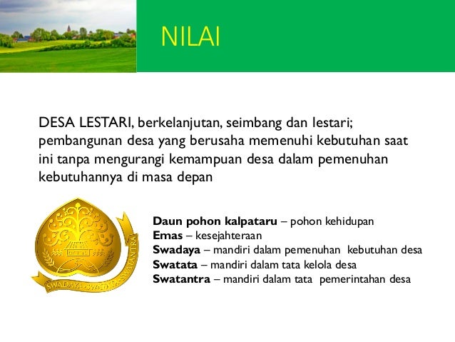 Konsep desa lestari, penabulu alliance 2015