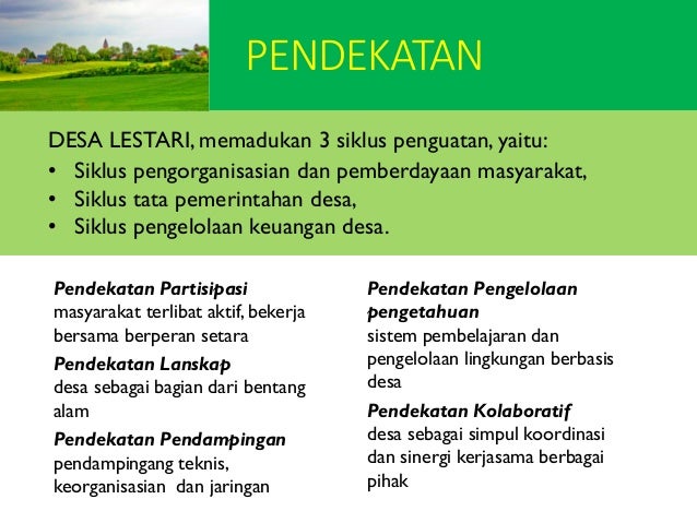 Konsep desa lestari, penabulu alliance 2015