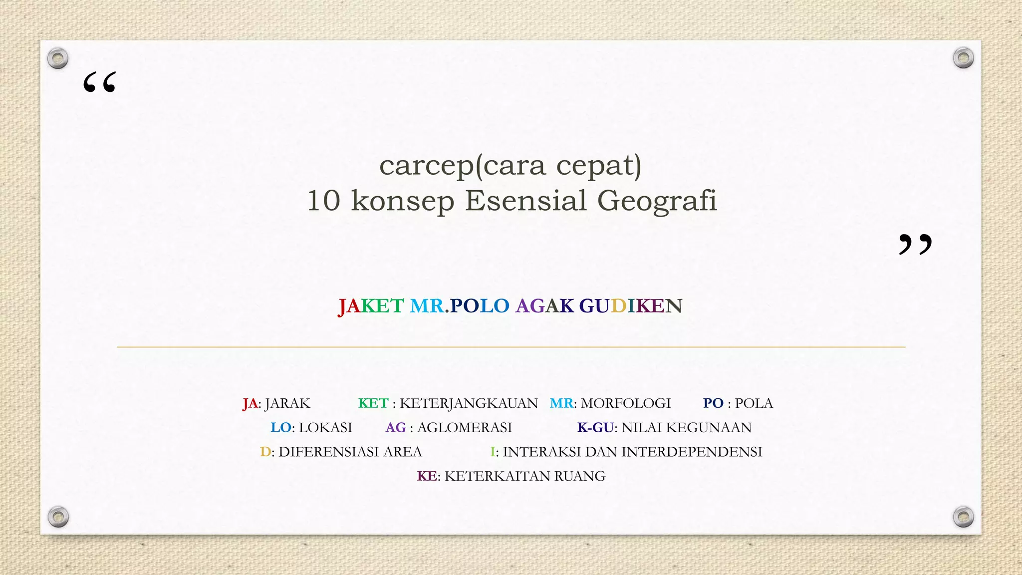 Konsep esensial geografi | PPTX