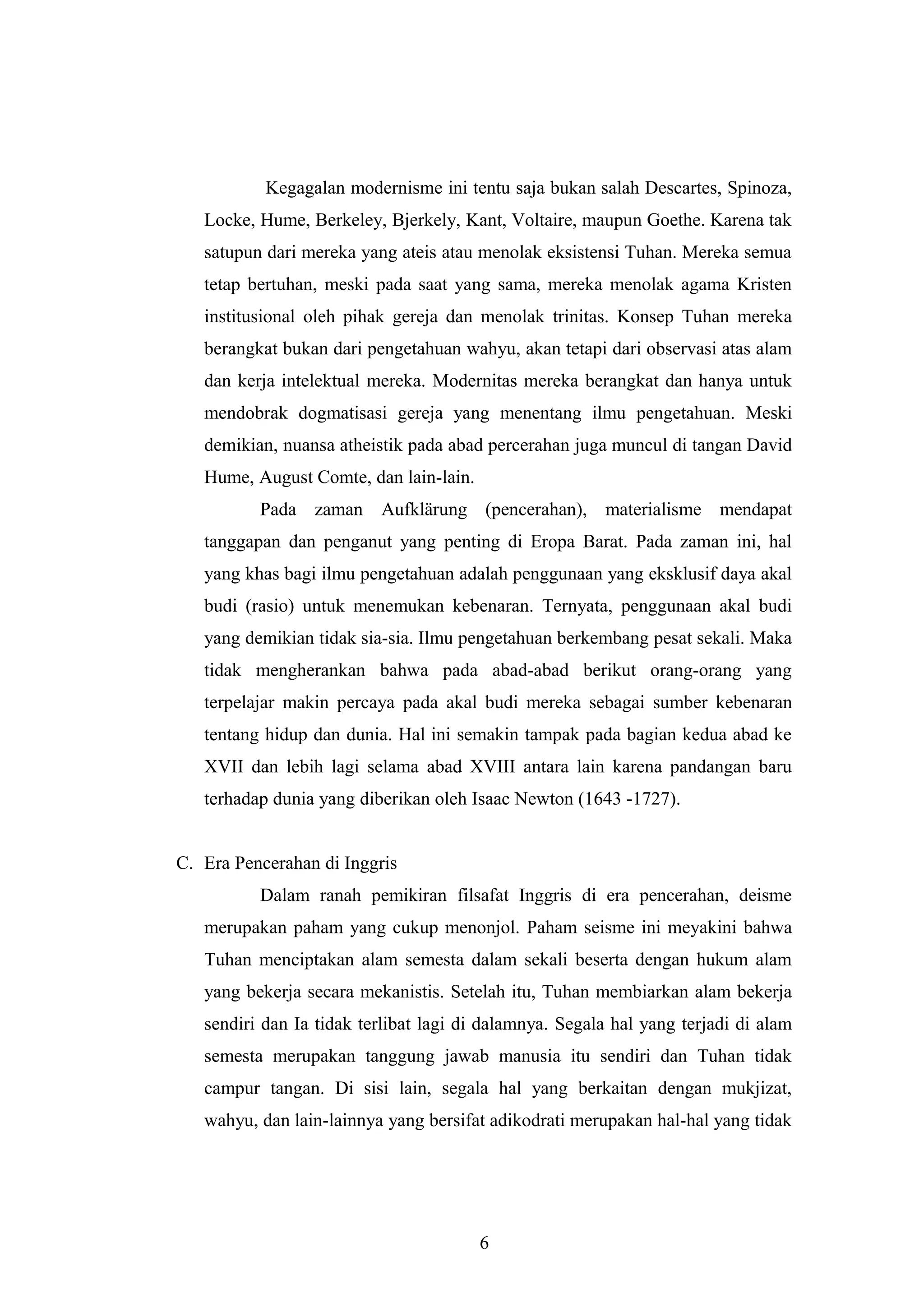 Konsep filsafat di era pencerahan aufklarung | DOC