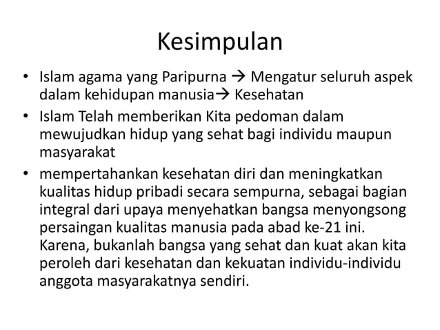 KONSEP HIDUP SEHAT DALAM ISLAM | PPTX