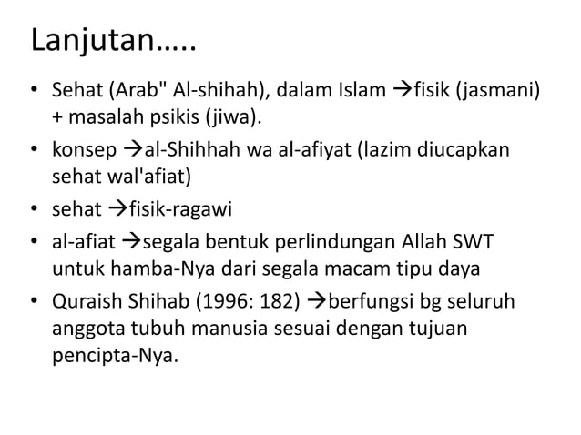 KONSEP HIDUP SEHAT DALAM ISLAM | PPTX