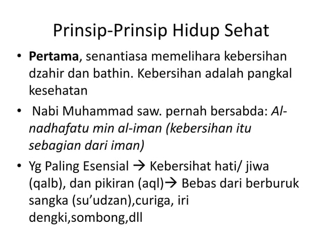 KONSEP HIDUP SEHAT DALAM ISLAM | PPTX