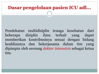 Konsep Intensive Care Unit | PPT