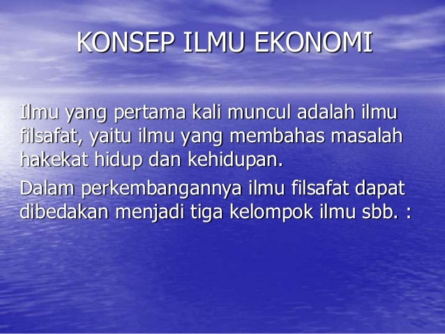 Konsep Ilmu Ekonomi 