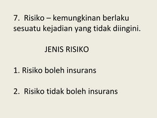 PERDAGANGAN TINGKATAN 5 (Konsep insurans) | PPT