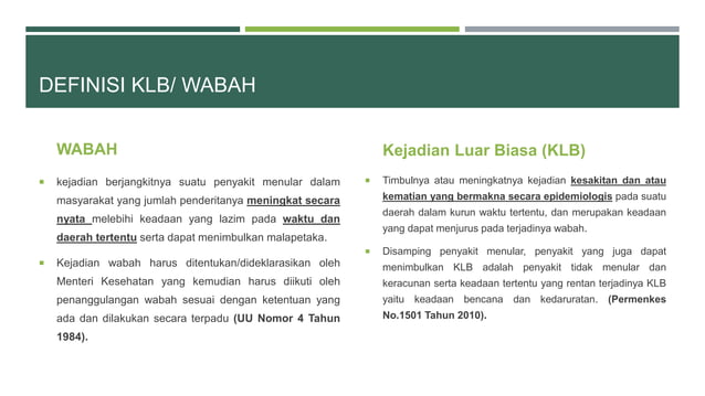 Konsep investigasi klb wabah | PPTX