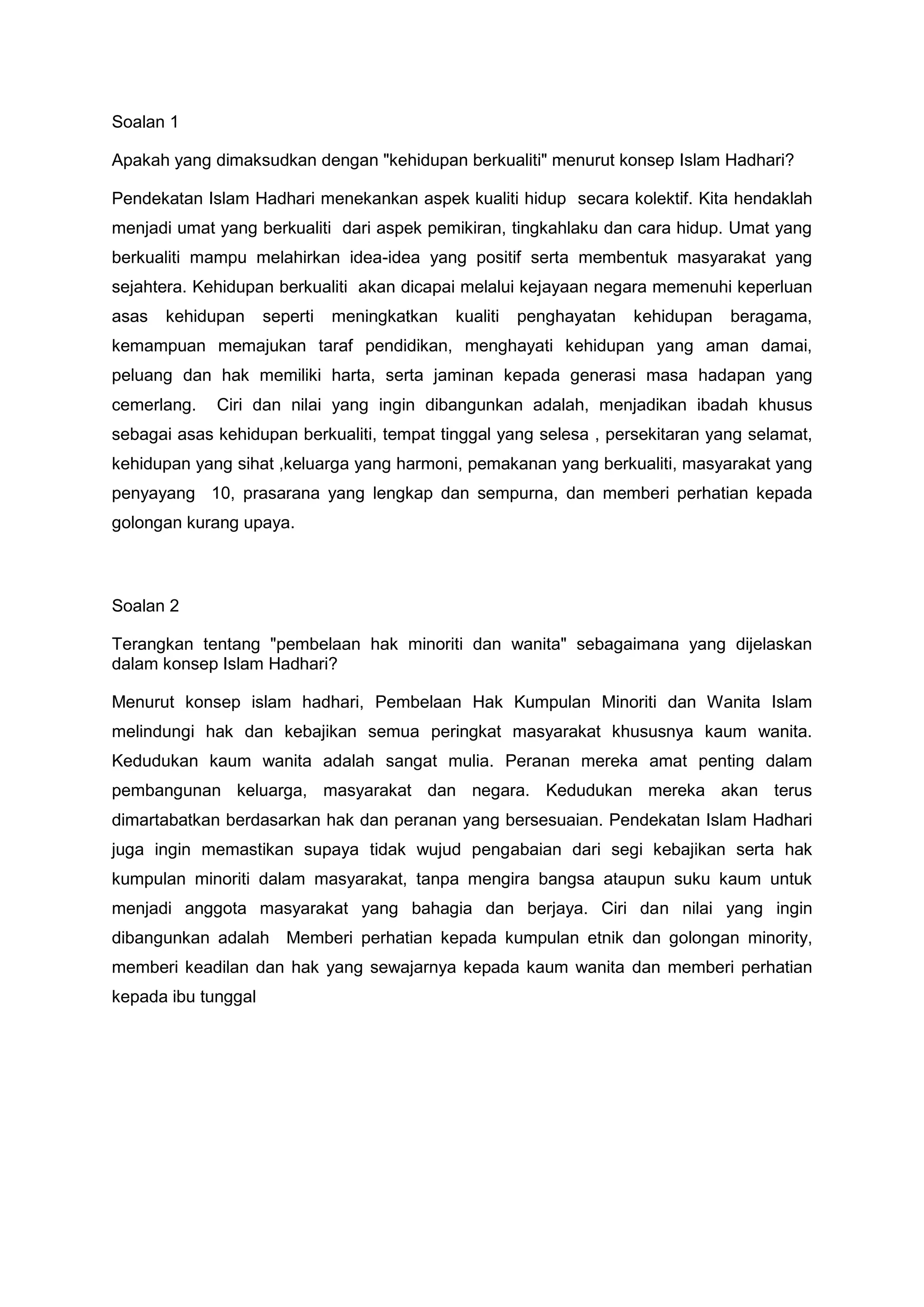 Konsep islam hadhari | DOCX