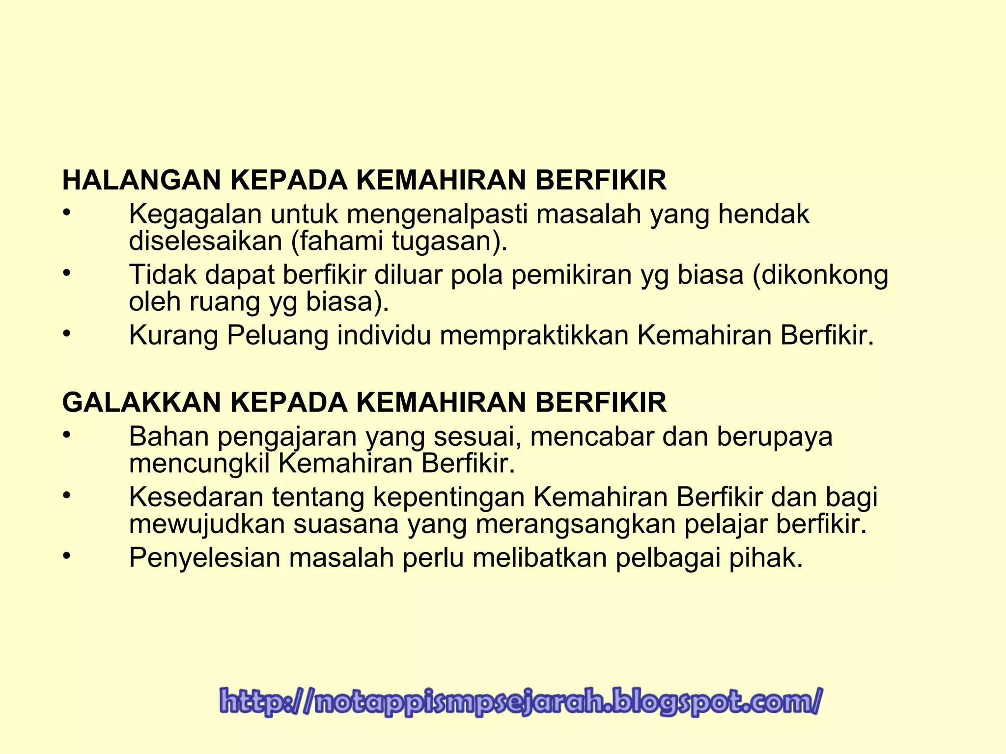 Konsep kemahiran berfikir | PPS
