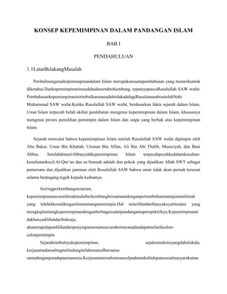 Konsep kepemimpinan menurut pandangan islam | DOCX