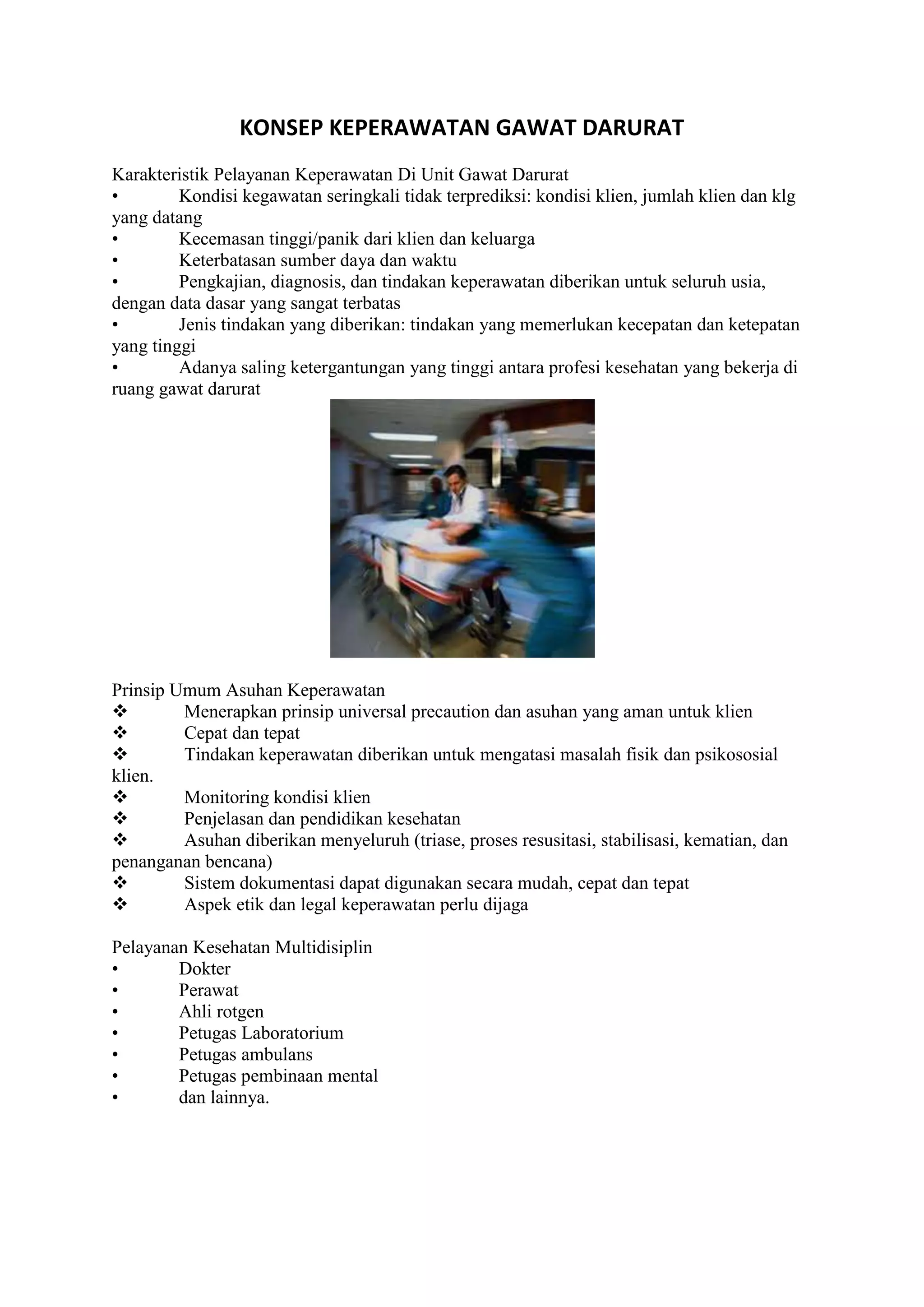 Konsep keperawatan gawat darurat | DOCX