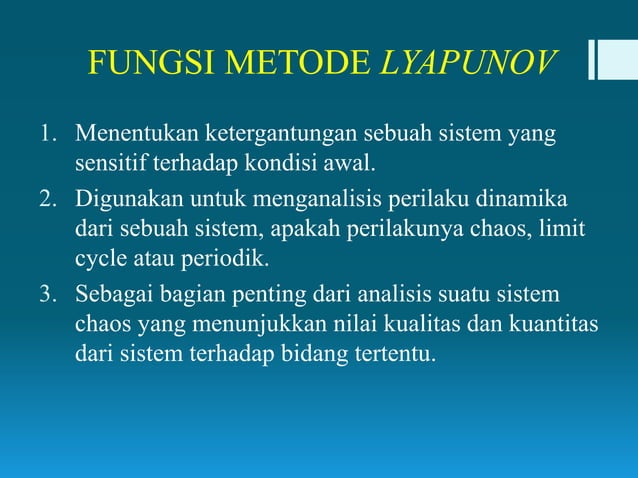Konsep kestabilan sistem non linier & metode lyapunov | PPT