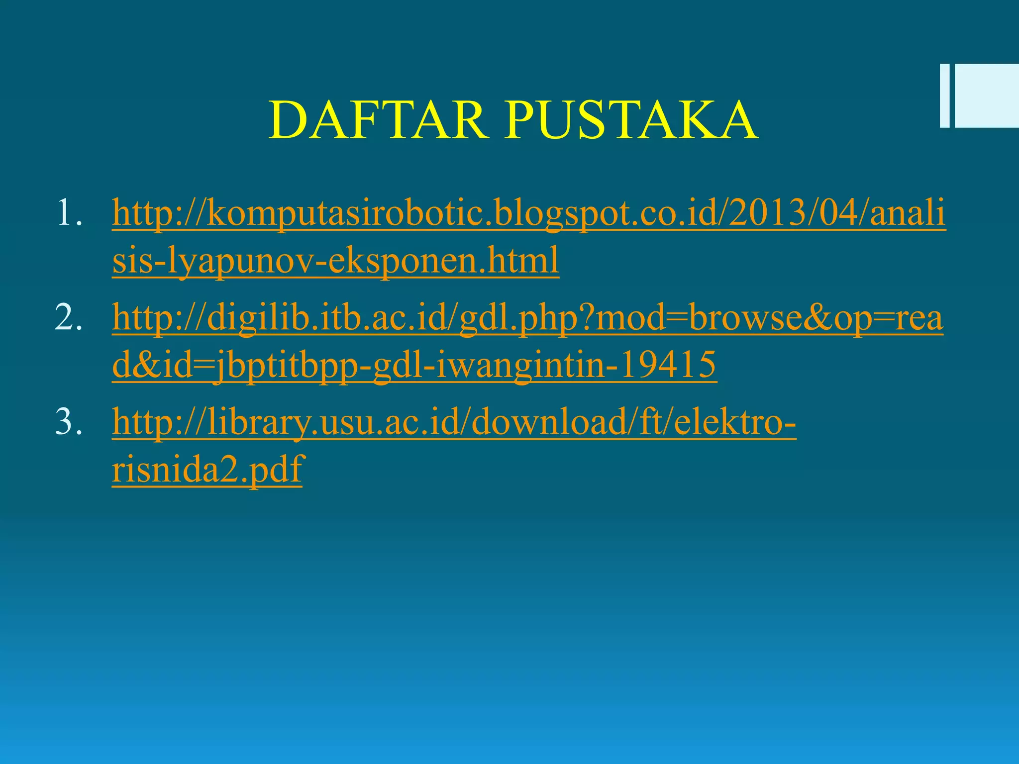 Konsep kestabilan sistem non linier & metode lyapunov | PPTX