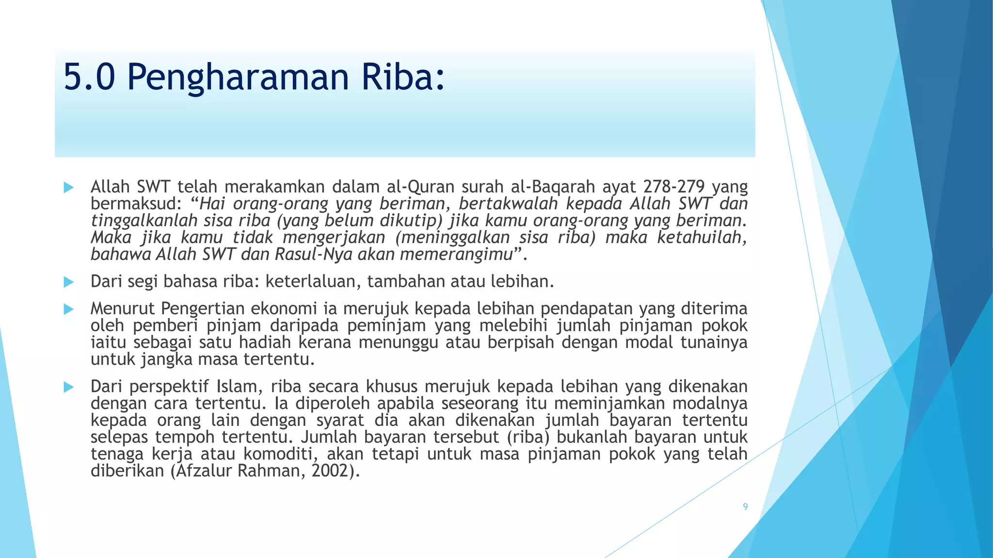 Konsep kewajipan zakat dan pengharaman riba dalam kehidupan manusia | PPT