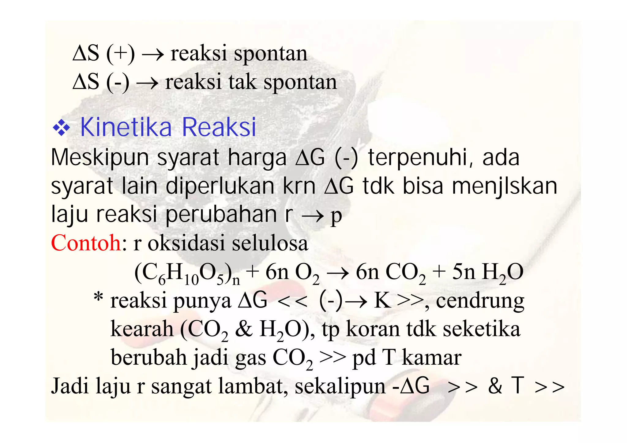 Konsep kinetika dan energitika reaksi | PDF