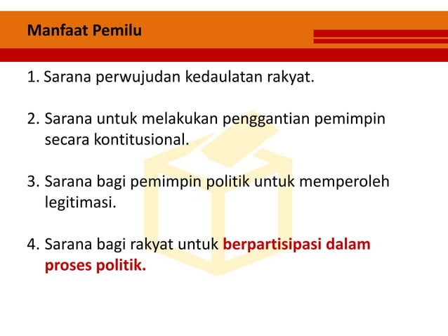PENINGKATAN PERAN SERTA MASYARAKAT DALAM PEMILU | PPTX